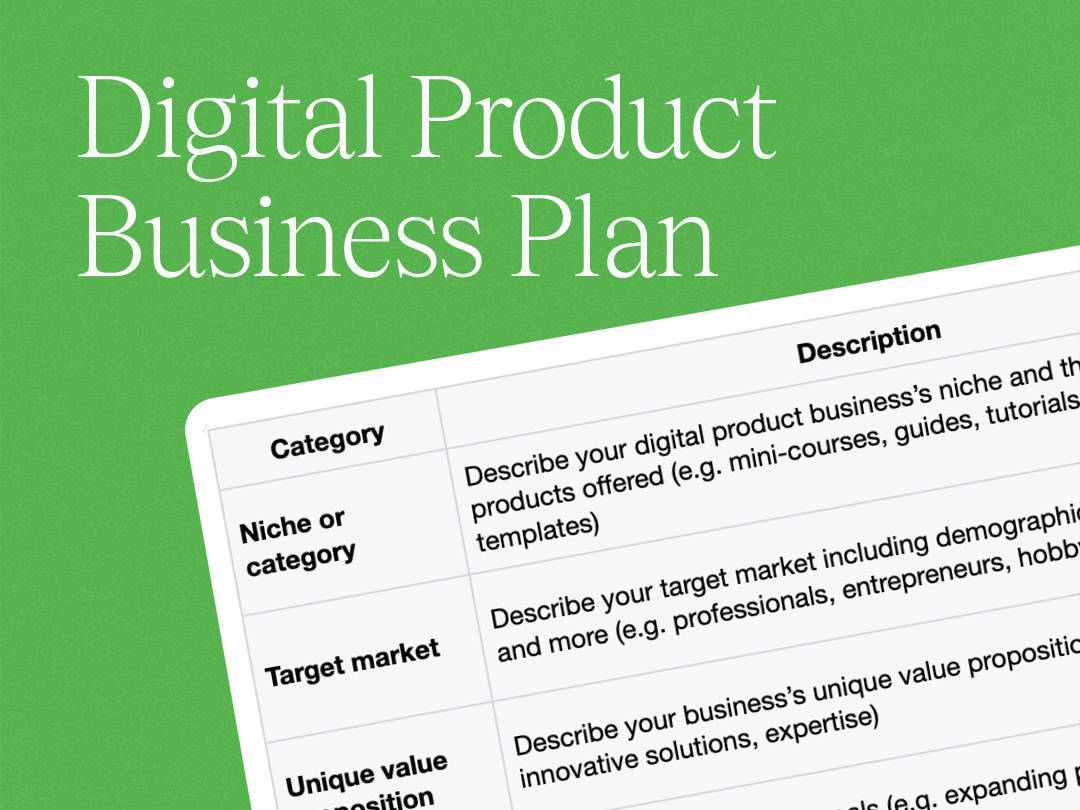 Free Digital Product Business Plan - The Leap